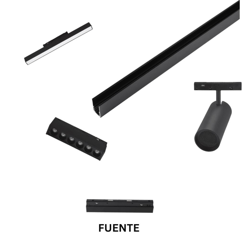 Kit Riel Magnetico de aplicar multifuncional x 1 metro 38W - luz calida ...