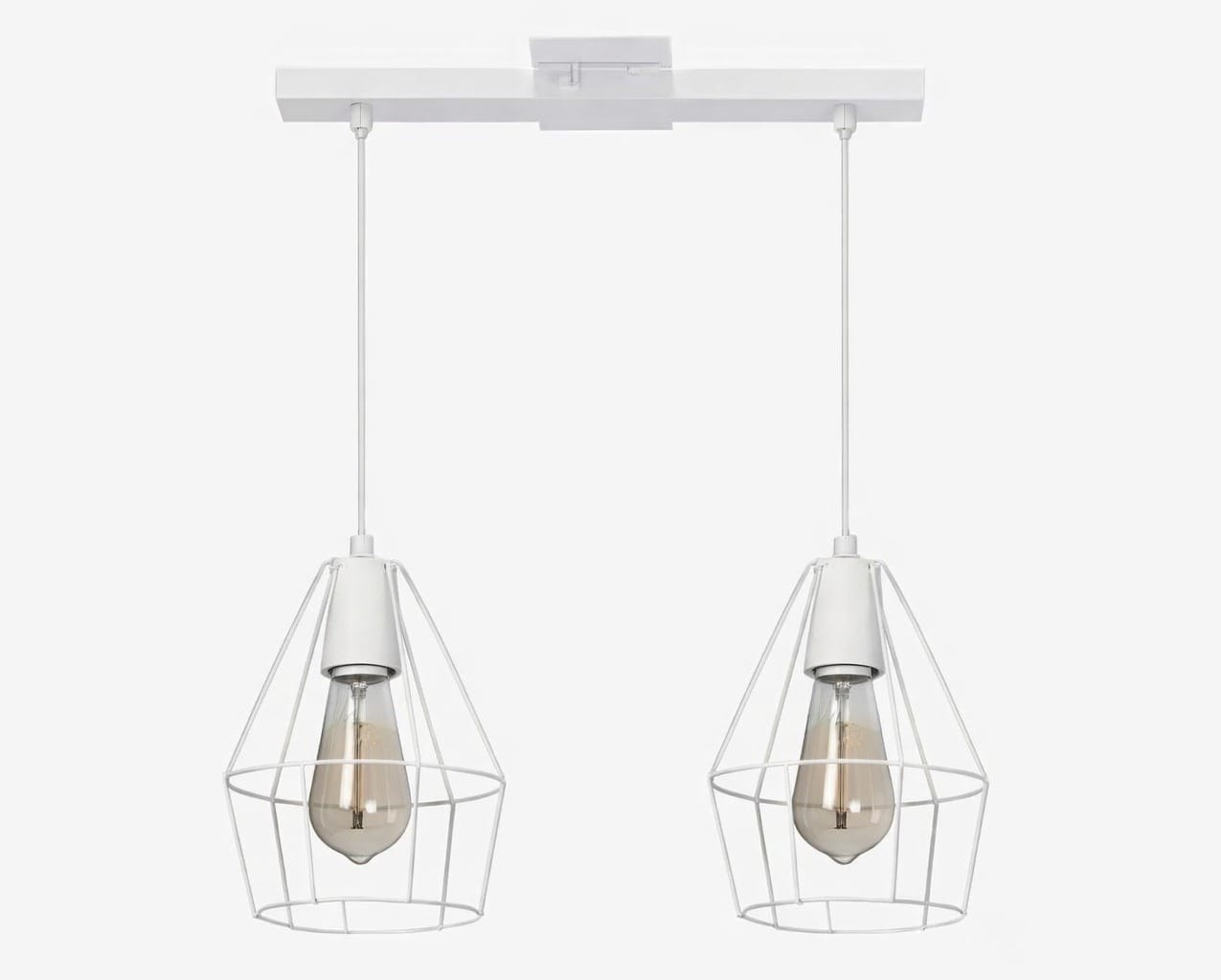 Colgante Cardales 2 Luces mini Diamante + Riel 50cm - Blanco - Bazar de ...